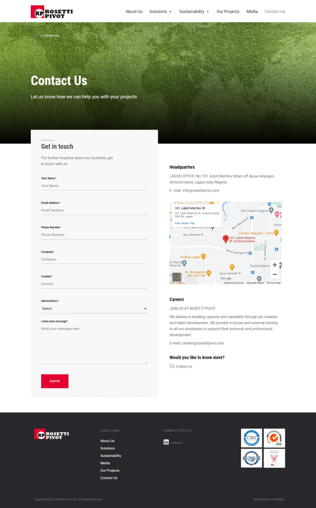 Rosetti Pivot Website Redesign by DientWeb